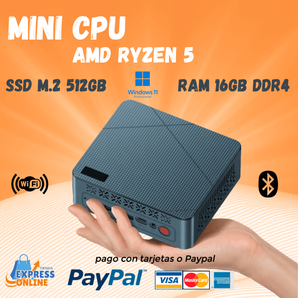 Mini CPU AMD Ryzen 5 | Vega 8, RAM 16GB, SSD 512GB – Potencia Compacta ...